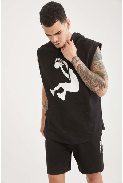 DeFacto Slim Fit Shaquille O'Neal Lisanslı Kapüşonlu Baskılı Spor Kolsuz Tişört U9026AZ21SM DeFacto Slim Fit Shaquille O'Neal Lisanslı Kapüşonlu Baskılı Spor Kolsuz Tişört U9026AZ21SM