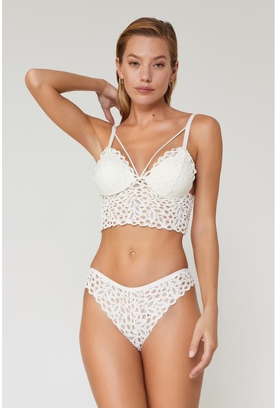 Cansoy Liona Dantelli Ekru Bralet Takım Cansoy Liona Dantelli Ekru Bralet Takım