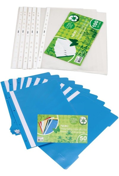 Noki Eco Telli Dosya 50'li + Noki Eco Poşet Dosya 100'LÜ