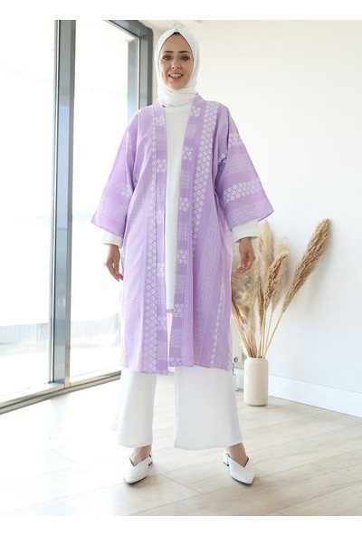 İnce Ayakkabı Kadın Çiçekli Kuşaklı Kimono