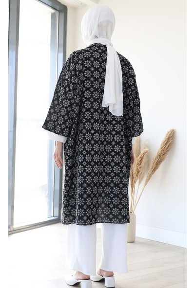 İnce Ayakkabı Kadın Çiçekli Kuşaklı Kimono