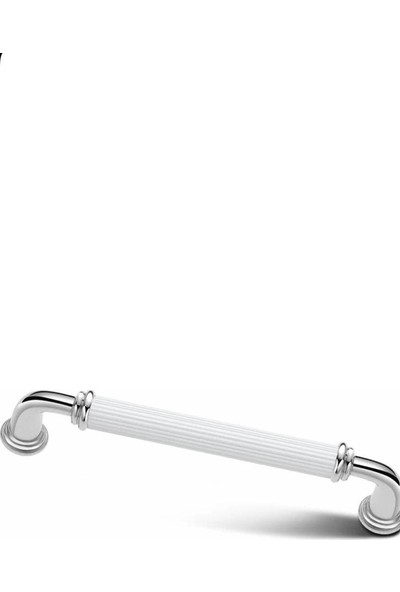 Asil Metal Yakut Lüks Modern Dolap Çekmece Kulpları 96 mm Krom-Beyaz