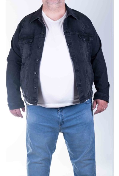 Zenet Jeans Erkek Süper Battal Koyu Füme Lazer Kot Ceket Zenet Jeans Erkek Süper Battal Koyu Füme Lazer Kot Ceket