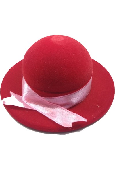 Özer Kutu Kadife Şapka Şeklinde Figür Yüzük Kutusu