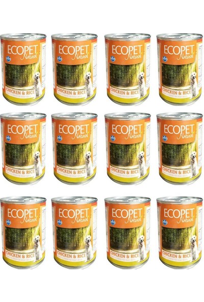 Ecopet Natural Tavuk ve Pirinçli Köpek Konservesi 300 gr 12 Adet Ecopet Natural Tavuk ve Pirinçli Köpek Konservesi 300 gr 12 Adet