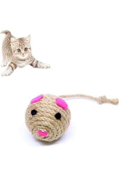 Petviya Kuyruklu Hasır Top Kedi Oyuncağı 5 cm Petviya Kuyruklu Hasır Top Kedi Oyuncağı 5 cm