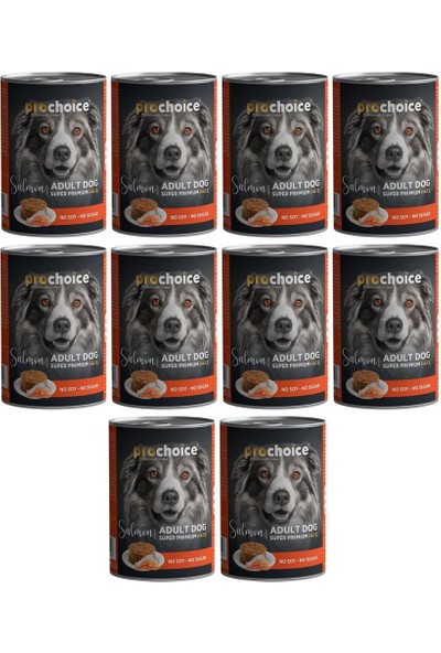 Pro Choice Somon Etli Sekersiz Ezme Yetiskin Köpek Konservesi 400GR 10 Adet Pro Choice Somon Etli Sekersiz Ezme Yetiskin Köpek Konservesi 400GR 10 Adet