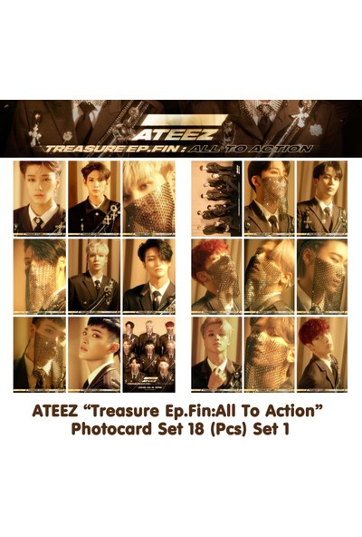 Ateez ''treasure.ep.fin:all The Action'' Fotokart Seti - Set 1 Ateez ''treasure.ep.fin:all The Action'' Fotokart Seti - Set 1