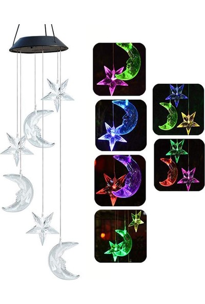 Exeo Solar LED Ayyıldız Motif Rüzgar Çanı Bahçe Balkon Dekorasyon Exeo Solar LED Ayyıldız Motif Rüzgar Çanı Bahçe Balkon Dekorasyon