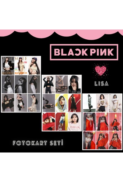 Black Pink Blackpınk '' Love Lisa '' Fotokart Seti