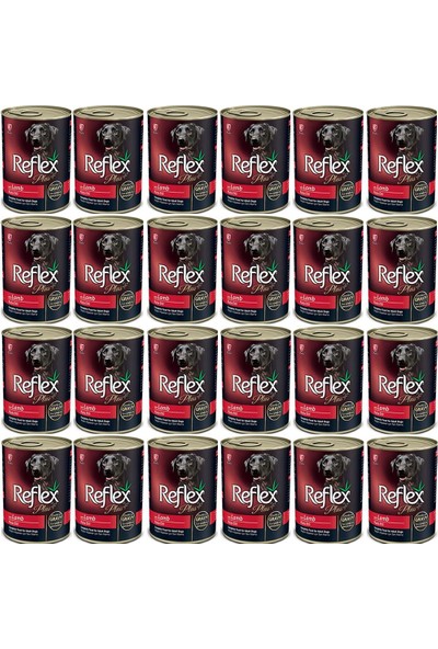 Reflex Plus Kuzulu Et Parçacıklı Köpek Konservesi 400 gr 24 Adet