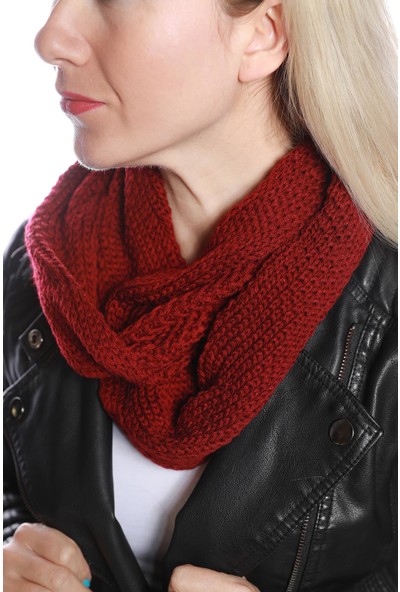 My Konsept Yün Bayan Boyunluk Bordo My Konsept Yün Bayan Boyunluk Bordo