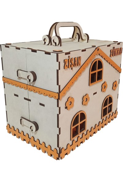 Ahşap Atölye Travel Doll House Ahşap Çanta Oyun Evi Ahşap Atölye Travel Doll House Ahşap Çanta Oyun Evi