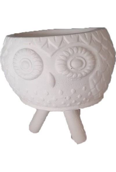 Susu Tasarım Ayaklı Boyanabilir Baykuş Saksı