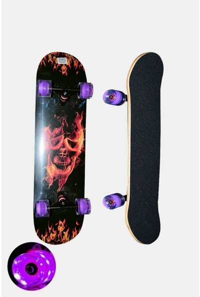 Avessa Keufman Avessa Profesyonel Zımparalı Silikon Tekerli Işıklı Kaykay 80X20 cm