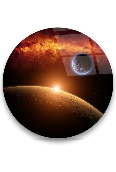 Glass Art Gökyüzü ve Dünya Manipülasyon Yuvarlak Cam Tablo Glass Art Gökyüzü ve Dünya Manipülasyon Yuvarlak Cam Tablo