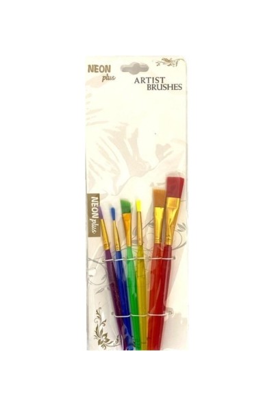 Neon Plus Kısa Sap Yaşlı Boya Fırça Seti Neon Plus Kısa Sap Yaşlı Boya Fırça Seti
