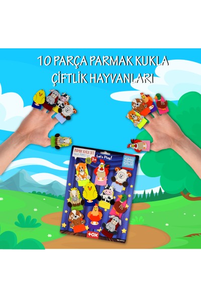 Tox Çiftlik Hayvanları 10 Parça Parmak Kukla Set T220 Tox Çiftlik Hayvanları 10 Parça Parmak Kukla Set T220