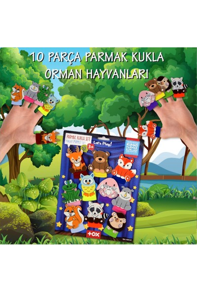 Tox Orman Hayvanları 10 Parça Parmak Kukla Set T218 Tox Orman Hayvanları 10 Parça Parmak Kukla Set T218