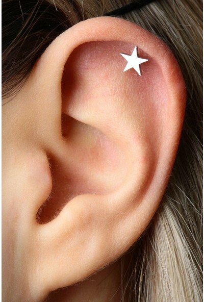 Takıconcept 316L Cerrahi Çelik Tragus Helix Yıldız Piercing