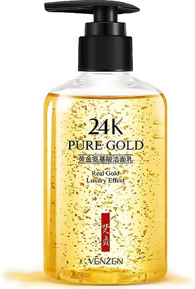 Venzen Venzen® Su Bazlı 24K Altın Özlü Amino Asit Yüz Yıkama Jeli 200 ml Venzen Venzen® Su Bazlı 24K Altın Özlü Amino Asit Yüz Yıkama Jeli 200 ml