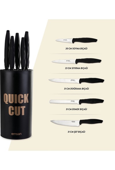Emsan Quick Cut 6 Parça Bıçak Seti
