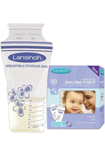 Lansinoh Anne Sütü Saklama Poşeti 50 Adet Lansinoh Anne Sütü Saklama Poşeti 50 Adet