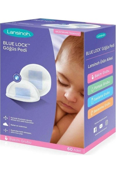 Lansinoh Blue Lock Göğüs Pedi 60 Adet Lansinoh Blue Lock Göğüs Pedi 60 Adet