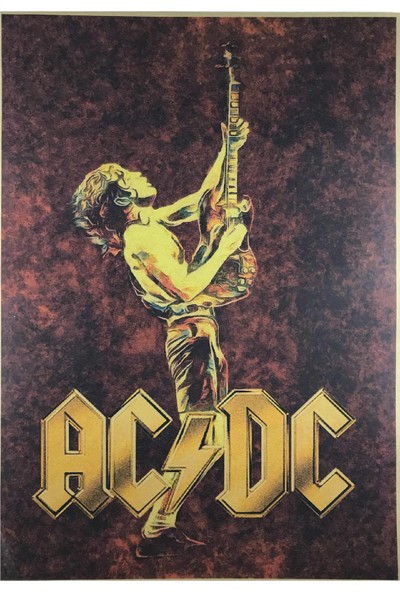 Caph Design Ac/dc Vintage Kraft Poster - 35X50 - Caph Design Ac/dc Vintage Kraft Poster - 35X50 -