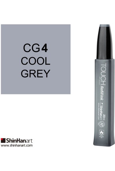 Touch Twin Marker Yedek Mürekkep 20 ml Cg4 Cool Grey Touch Twin Marker Yedek Mürekkep 20 ml Cg4 Cool Grey