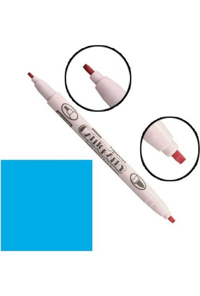 Marvy Kaligrafi Pigment Çift Uçlu Kalem 2.03.5 mm 75 Gök Mavisi