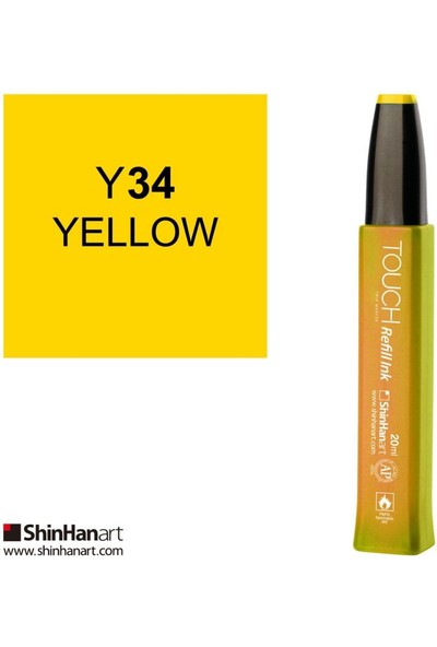 Touch Twin Marker Yedek Mürekkep 20 ml Y34 Sarı
