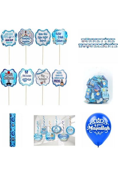 Happyland 6 Parça Sünnet Düğünü Seti Balonlu Sünnet Set-1