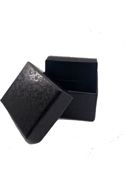 Özer Kutu Kabartma Desenli Siyah Sert Yüzük ( Içi Süngerli ) 50 Li Paket