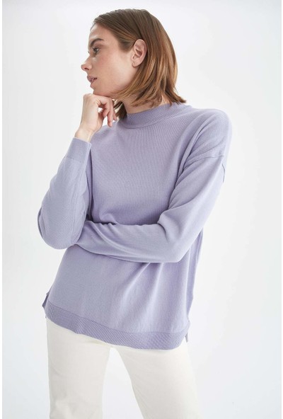 Defacto Basic Arka Uzun Ön Kısa Triko Kazak S7514AZ21AU Defacto Basic Arka Uzun Ön Kısa Triko Kazak S7514AZ21AU