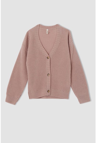 Defacto Kız Çocuk Regular Fit Triko Hırka U6182A621AU