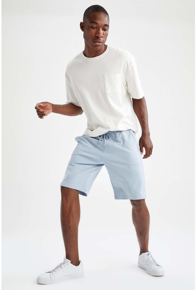 DeFacto Regular Fit Beli Bağcıklı Şort W1105AZ21SM