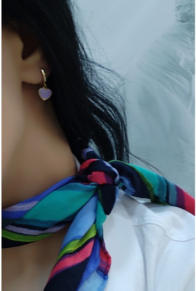 Ay Gold Mücevherat 14 Ayar Mor Kalpli Küpe Ay Gold Mücevherat 14 Ayar Mor Kalpli Küpe