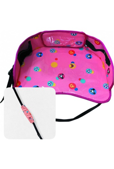 Momstar Oto Koltuğu Aktivite Tepsisi Desenli Pembe ve Baş Koruma Bantı