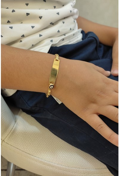 Ay Gold Mücevherat 14 Erkek Çoçuk Nazar Boncuklu Bleklik