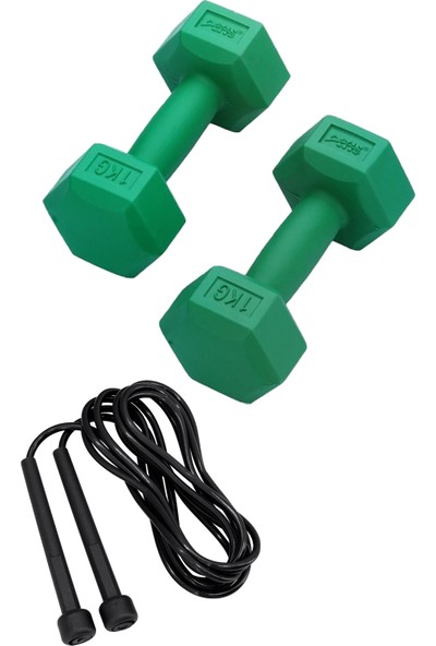 Tosima 1 kg Dambıl ve Atlama Ipi Seti Egzersiz Seti Antrenman Seti