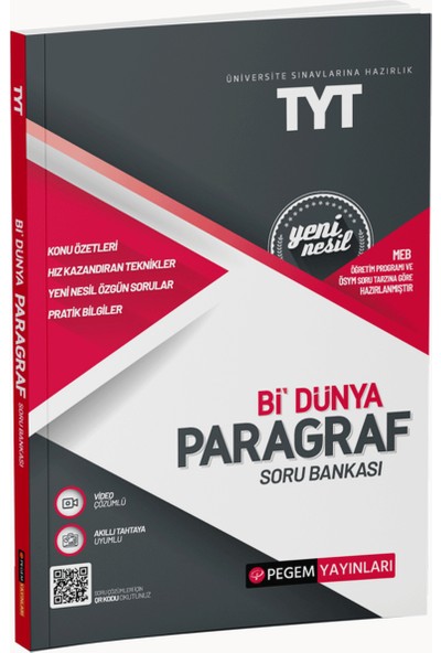 Pegem Akademi 2022 Üniversite Sınavlarına Hazırlık TYT Bi’ Dünya Paragraf Soru Bankası