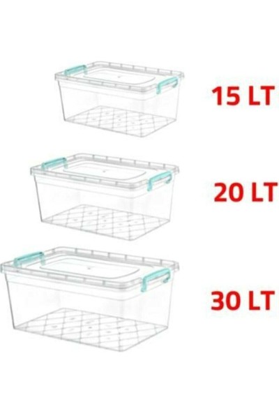Oliva Saklama Kabı Plastik Kilitli Saklama Kutusu 30 x 20 x 15 lt. 3'lü Oliva Saklama Kabı Plastik Kilitli Saklama Kutusu 30 x 20 x 15 lt. 3'lü