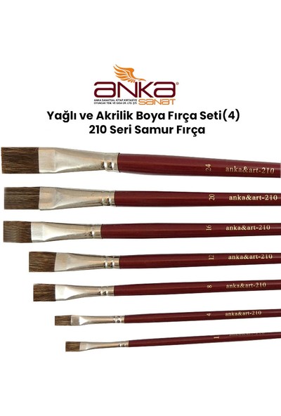 AnkaArt Yağlı ve Akrilik Boya Fırça Seti 4 210 Seri Samur Fırça AnkaArt Yağlı ve Akrilik Boya Fırça Seti 4 210 Seri Samur Fırça