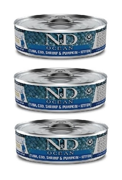 N&D Kitten Ton Karides Balkabağı Yavru Yaş Mama 12 x 80 gr
