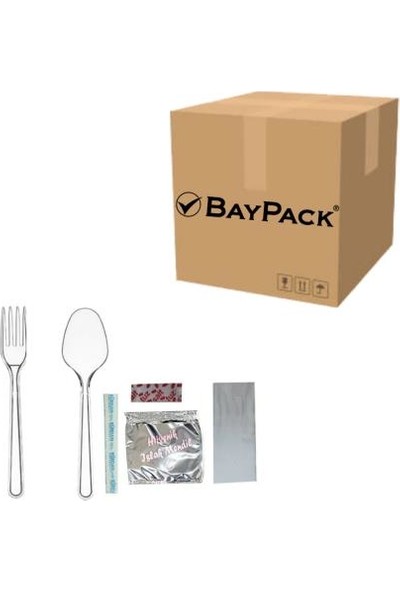 Baypack Tek Kullanımlık 6'lı Çatal Kaşık Lüx Set (1 Koli 500'lü) Baypack Tek Kullanımlık 6'lı Çatal Kaşık Lüx Set (1 Koli 500'lü)