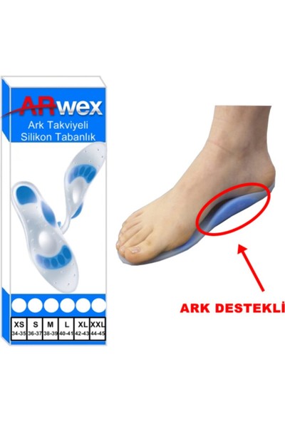 Arwex Ark Takviyeli Taban Düşüklüğü Düz Taban Içe Basma Destekli Anatomik Silikon Ayakkabı Tabanlığı 42-43 Arwex Ark Takviyeli Taban Düşüklüğü Düz Taban Içe Basma Destekli Anatomik Silikon Ayakkabı Tabanlığı 42-43