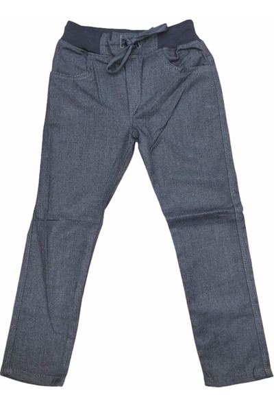 Okul Pantalonu Şerz Kumaş Tam Lastik Gri