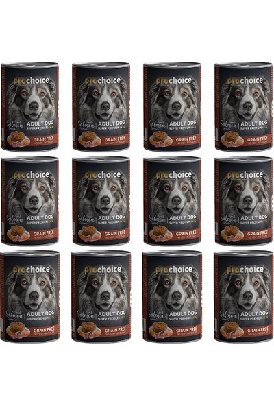 Pro Choice Kuzu Somon ve Havuçlu Yetişkin Köpek Konservesi 400 gr x 12