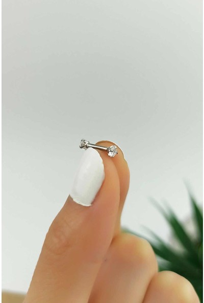 ÇLK Accessories 316 L Cerrahi Çelik Iki Tarafı Taşlı Piercing TRPIERCING086 PIERX200X
